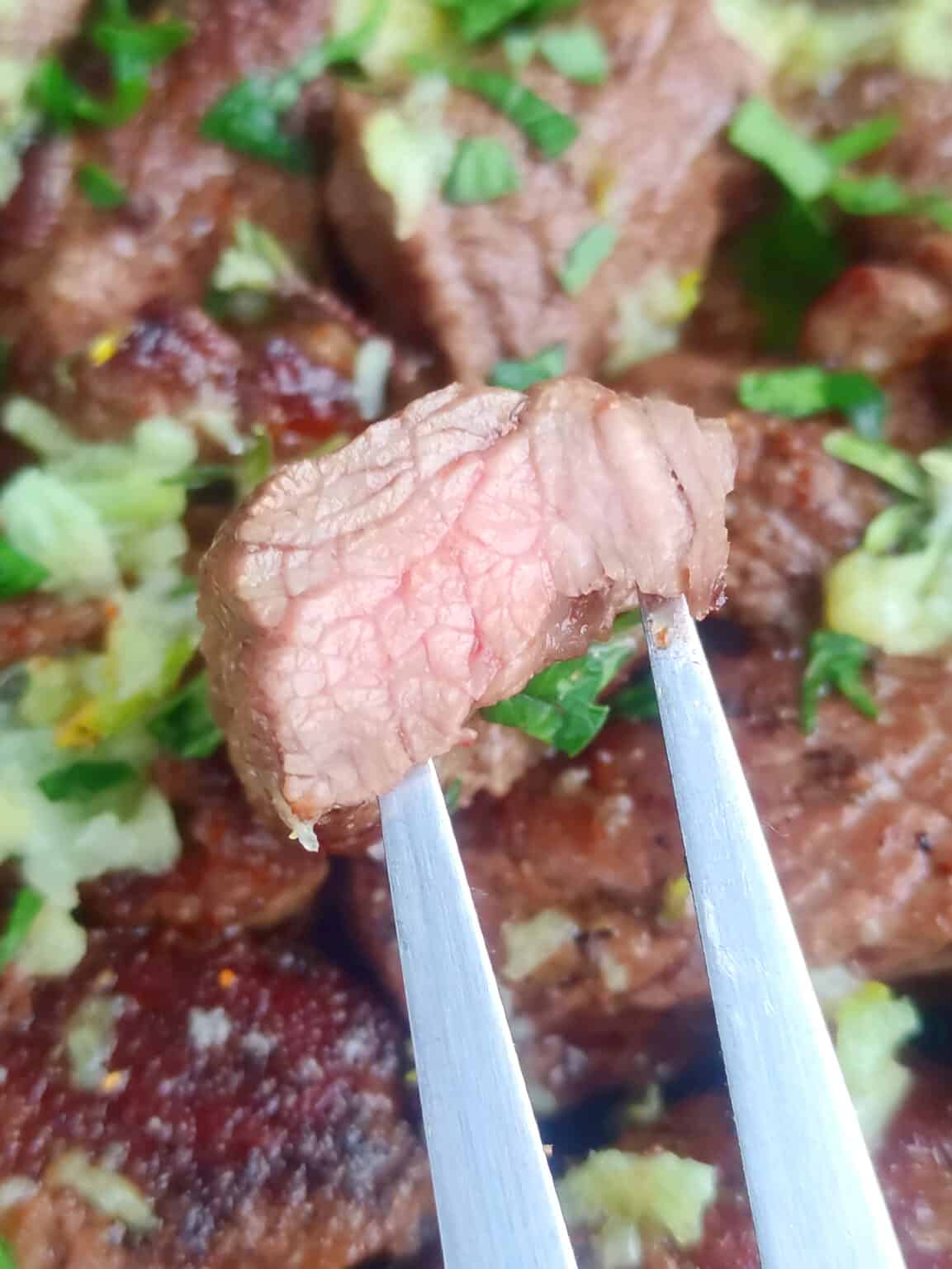 Sirloin Steak Tips on the Stove With Garlic Butter